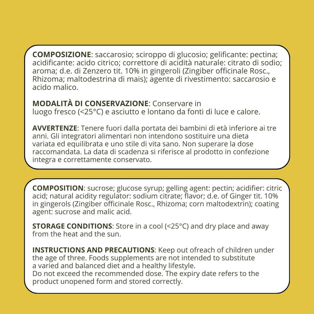 Gummyvit Ginger - Gommosa per digestione e gas in eccesso - zenzero ...